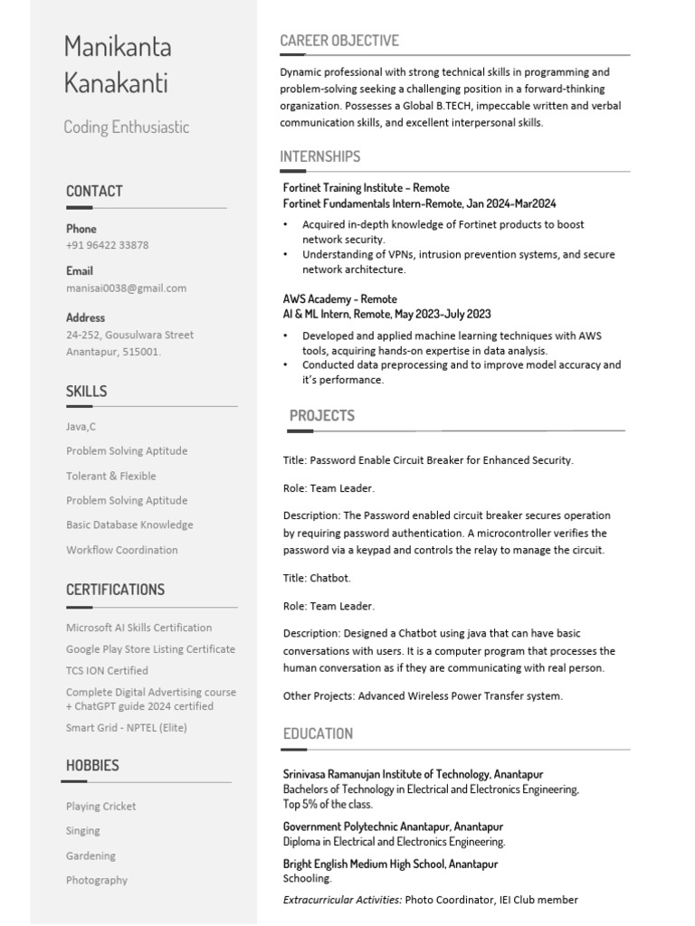 My Resume 2024 IT PDF-compressed | PDF | Password | Artificial Intelligence