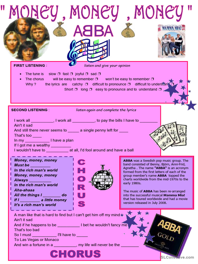 Money, Money, Money - ABBA | PDF