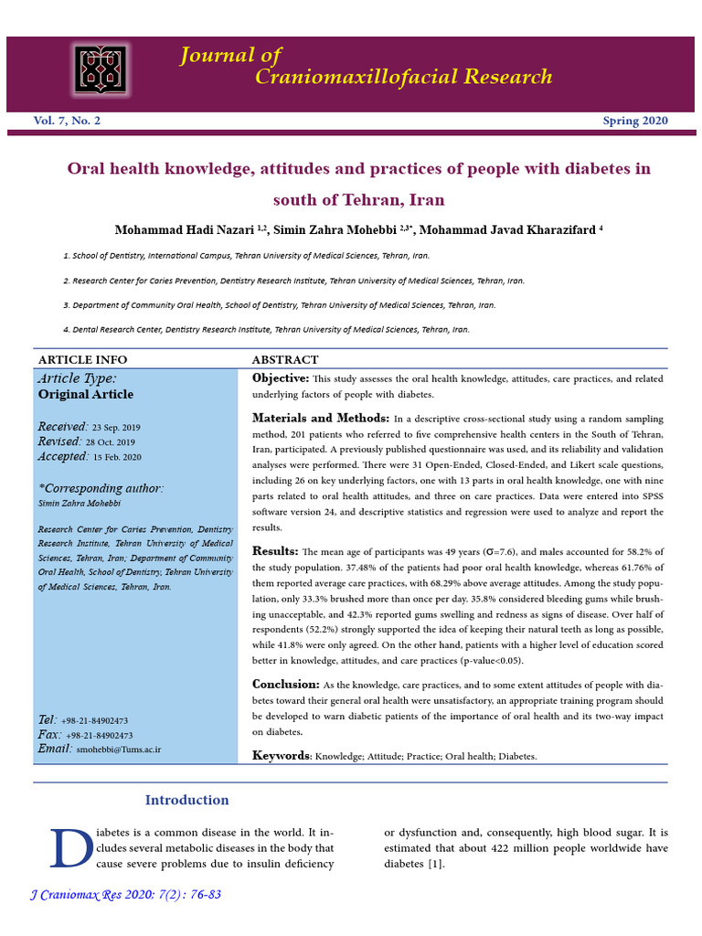 Cuestionario Nazari M Et Al | PDF