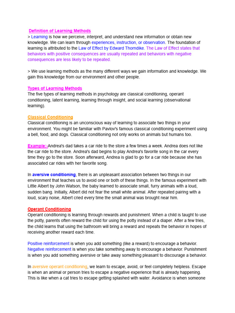 Methods of Learning | PDF