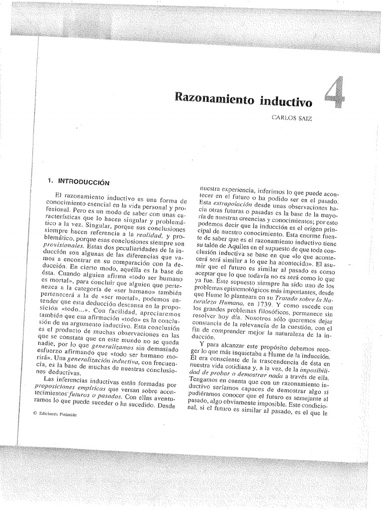 Capítulo 4 - Razonamiento Inductivo | PDF