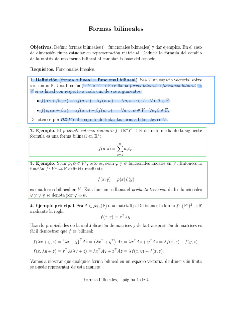 Bilinear Forms Es | PDF