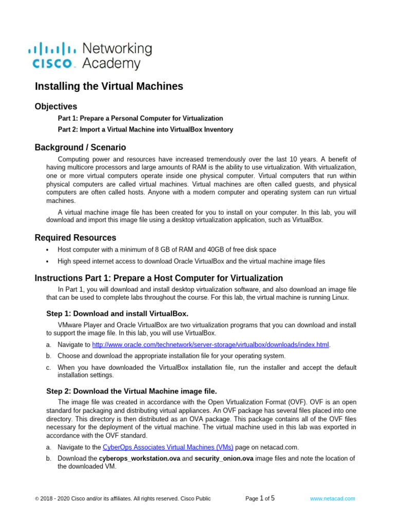 1.1.5 Installing The Virtual Machines | PDF