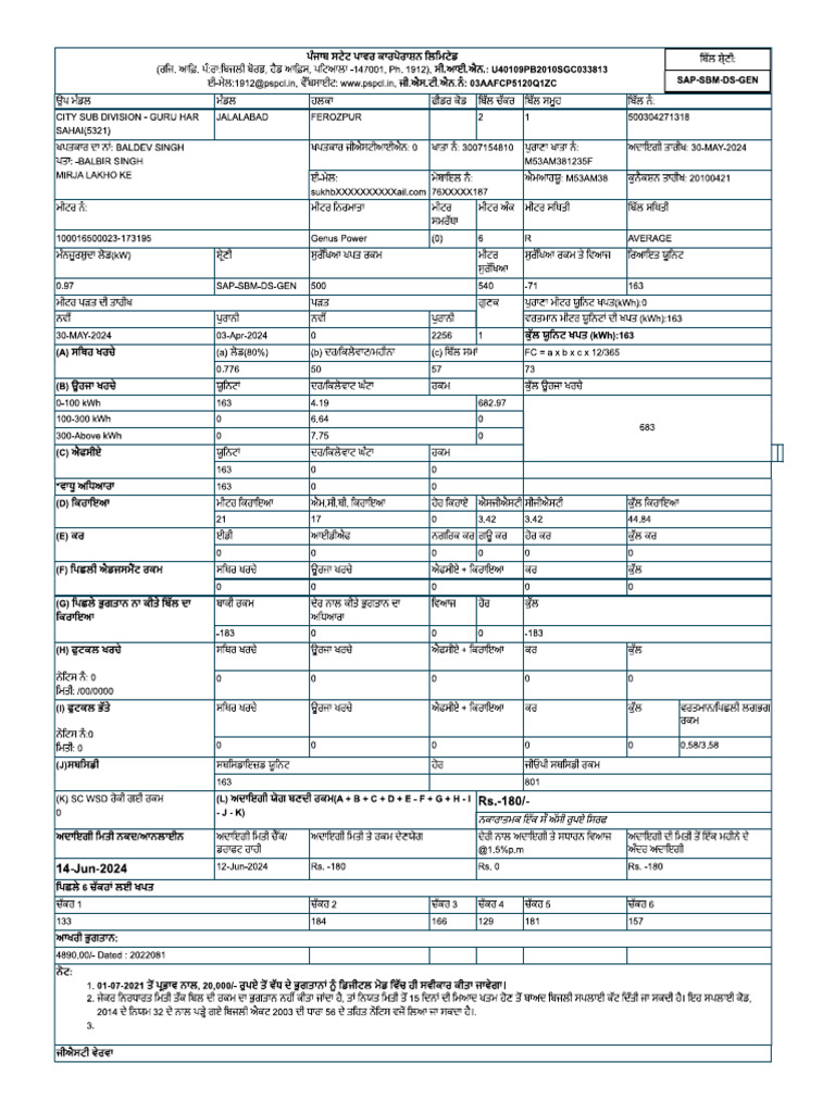 Manpreet Kaur Ele Bill | PDF