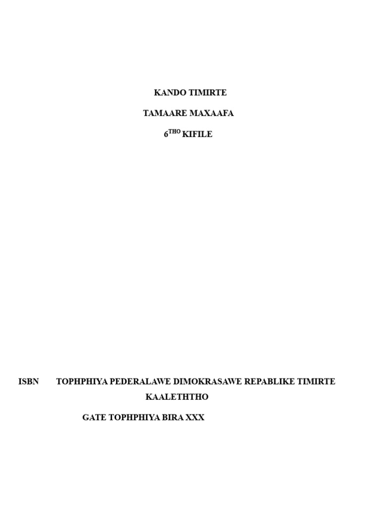 Editede Kando Tamaare Maxaafa 6 Tame & Gis 2023 | PDF