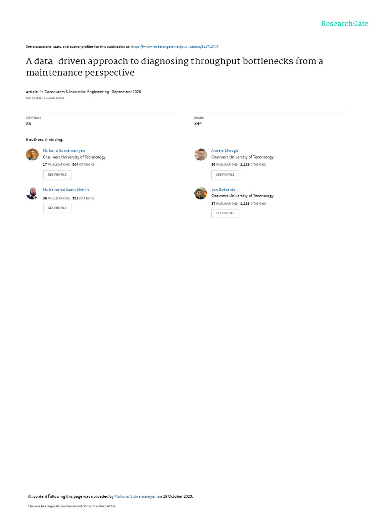 A Data-Driven Approach To Dagnosing Throughput Bottlenecks From A ...