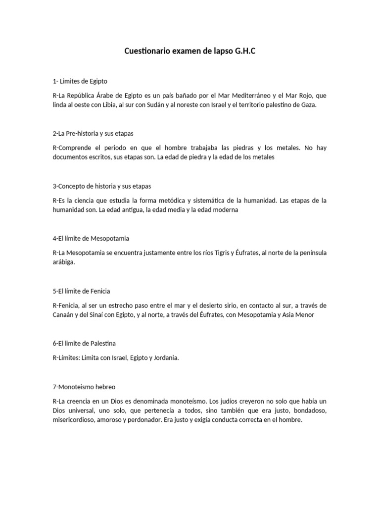 Cuestionario Examen de Lapso | PDF