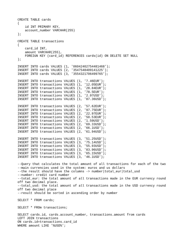 IBM SQL Practice 1 | PDF