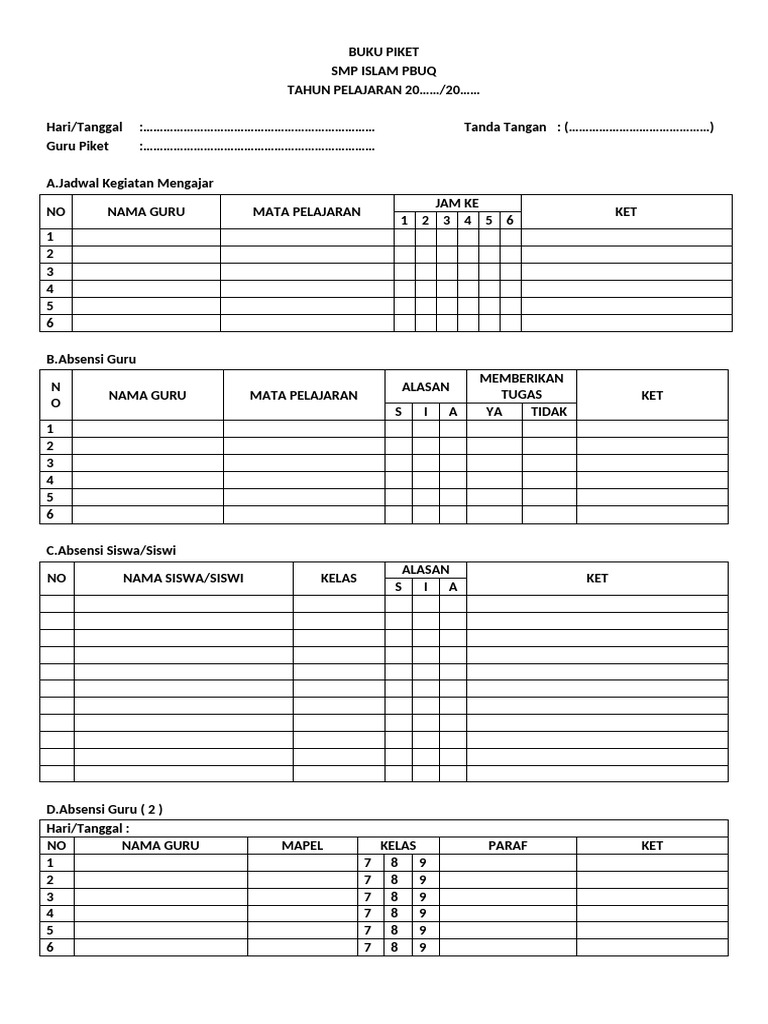 Buku Piket 2024 | PDF