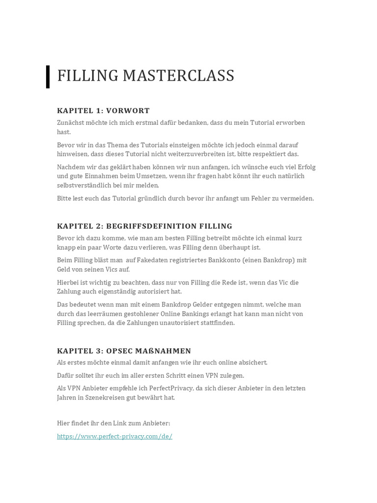 Filling Masterclass | PDF