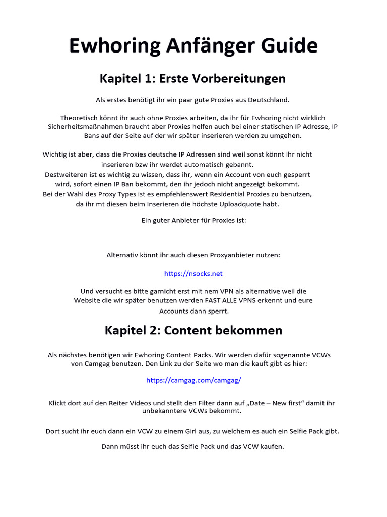 Ewhoring Anfänger Guide | PDF