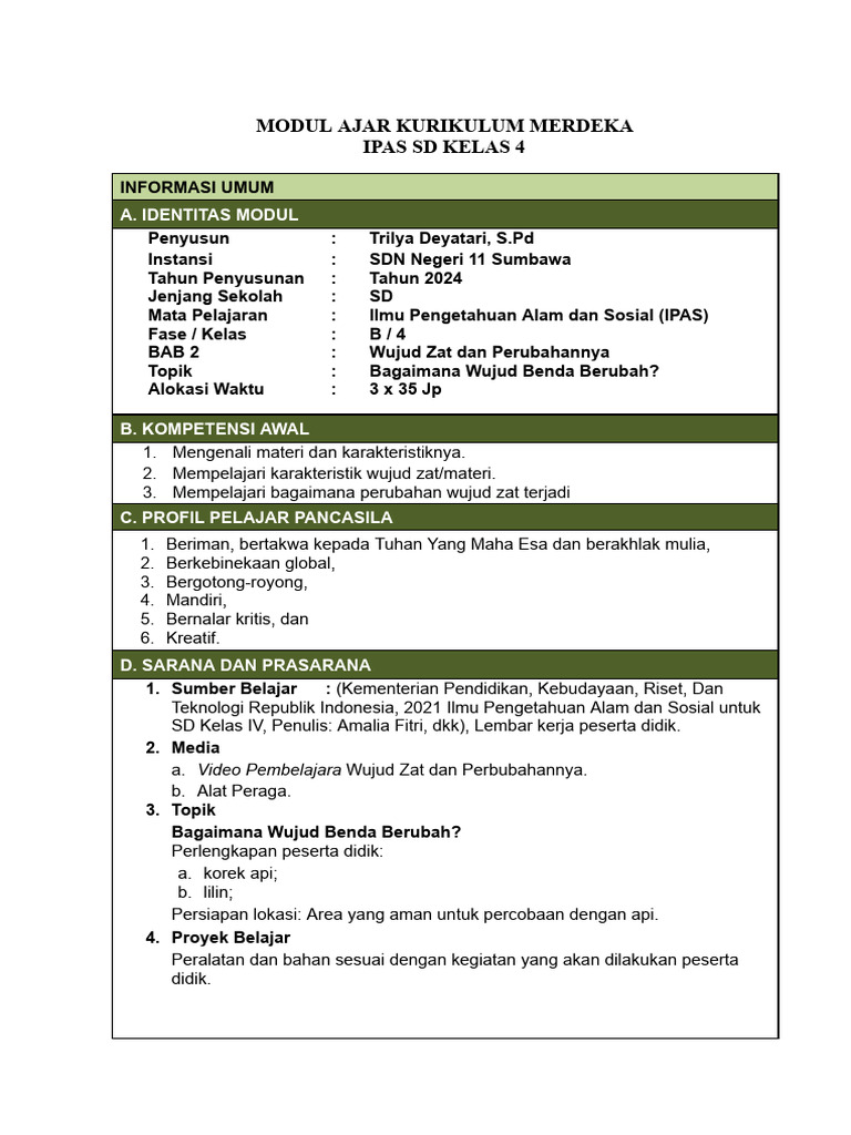 Modul Ajar Ipas | PDF
