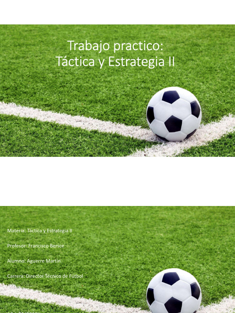 Trabajo Práctico #2 Tactica y Estrategia | PDF | Defensor (Asociación ...