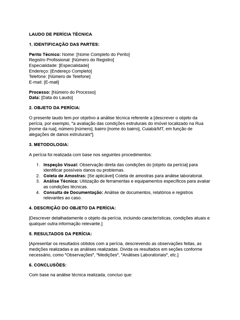 LAUDO DE PERÍCIA TÉCNICA | PDF