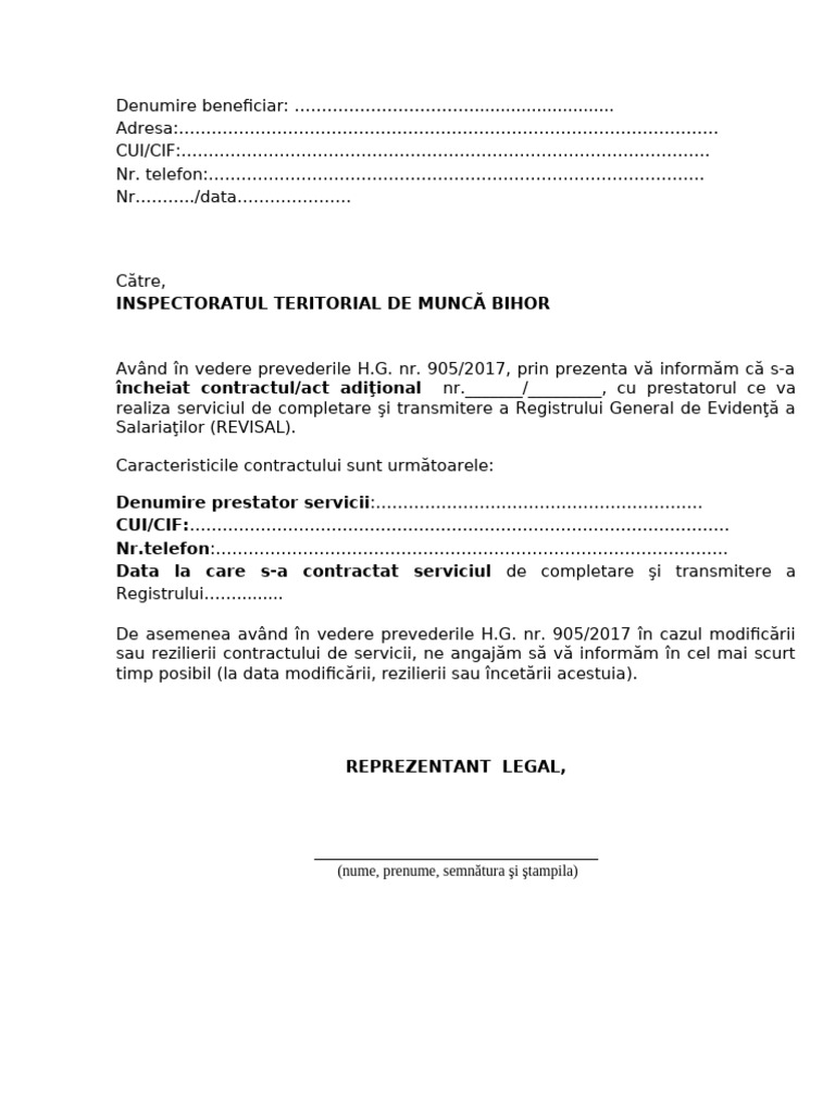 Modelinfomare - Prest Serv Revisal | PDF