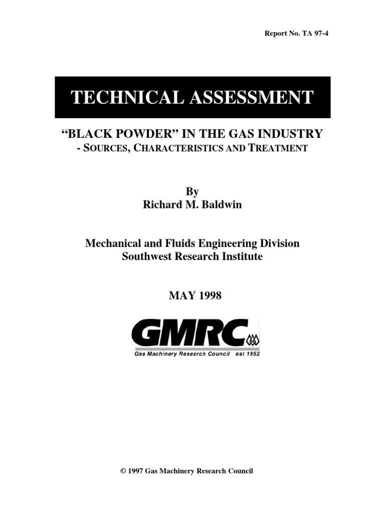 Black Powder Tech Assessment | PDF | Natural Gas | Filtration
