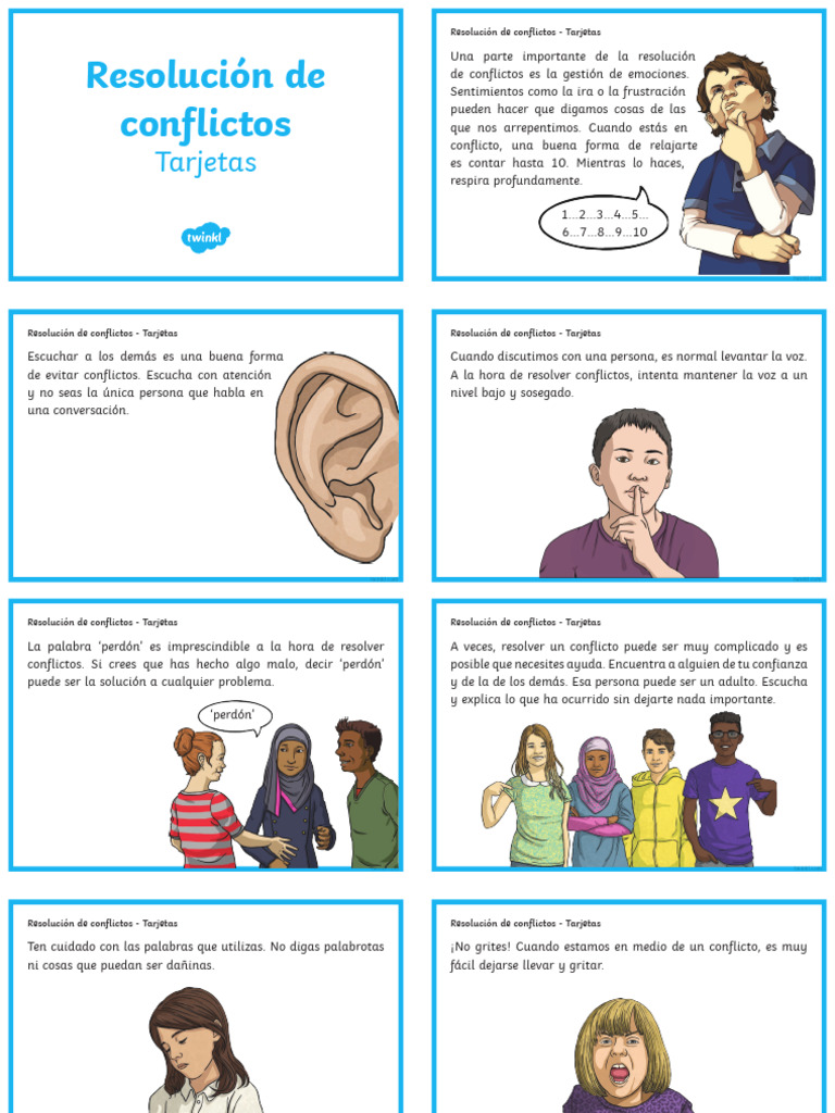 Resolución de Conflictos: Tarjetas | PDF