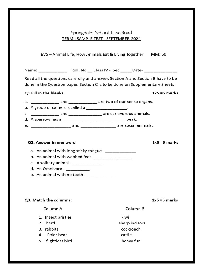 EVS SEPT 2024 SAMPLE TEST | PDF