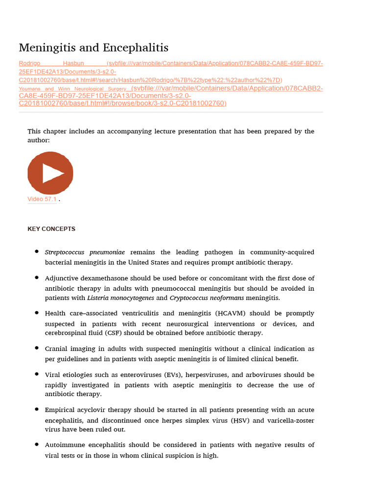 Meningitis and Encephalitis | PDF