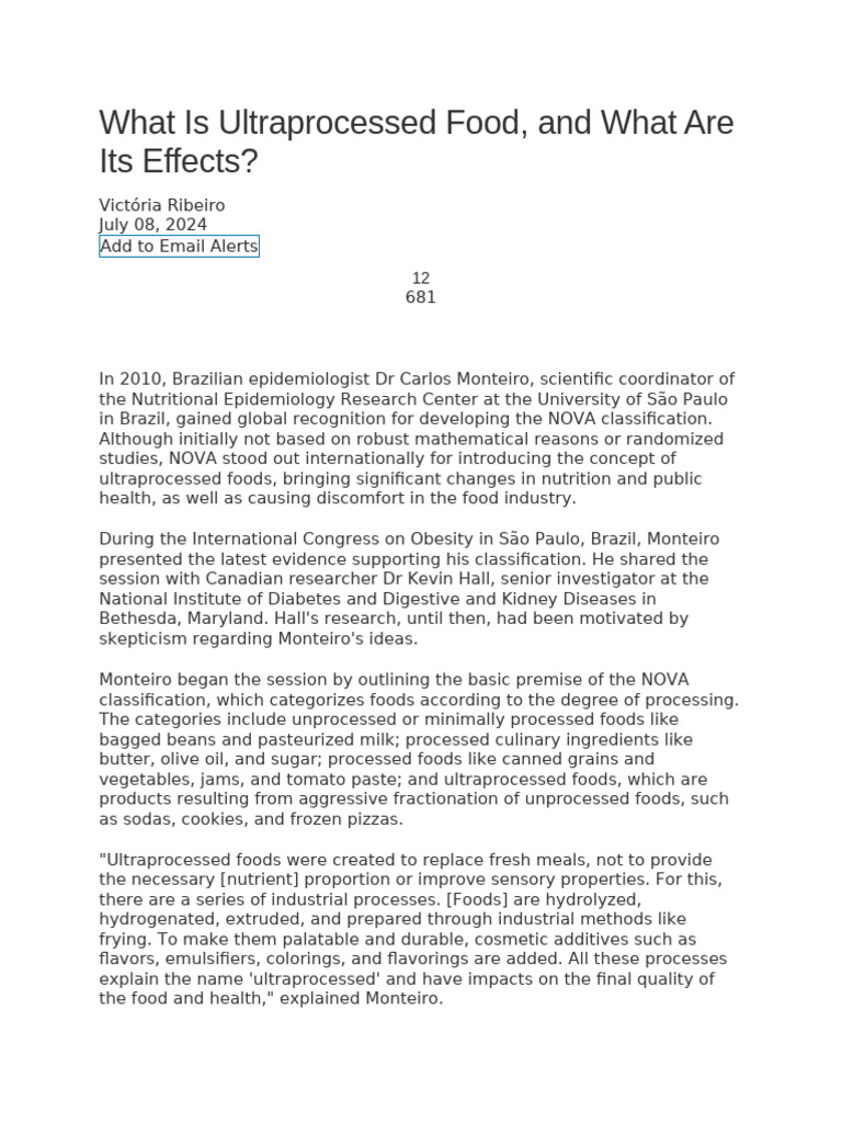 Ultraprocessed Food | PDF