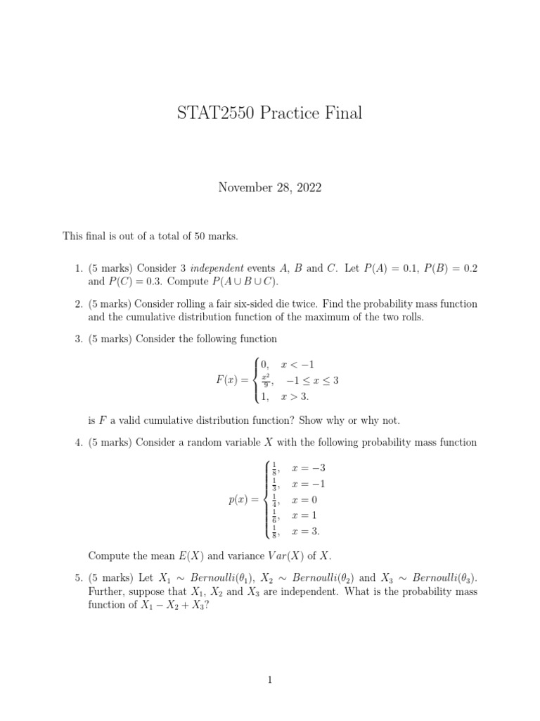 Practice Final | PDF Practice Final | PDF