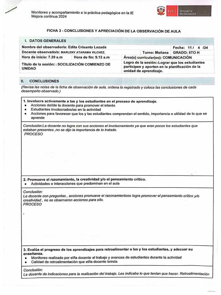Ficha 3 5to H (diagnóstica) | PDF