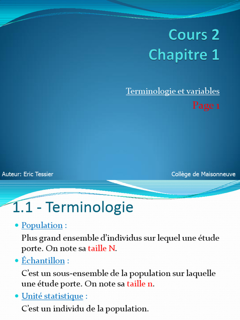 Cours2 Chapitre1 MQ | PDF