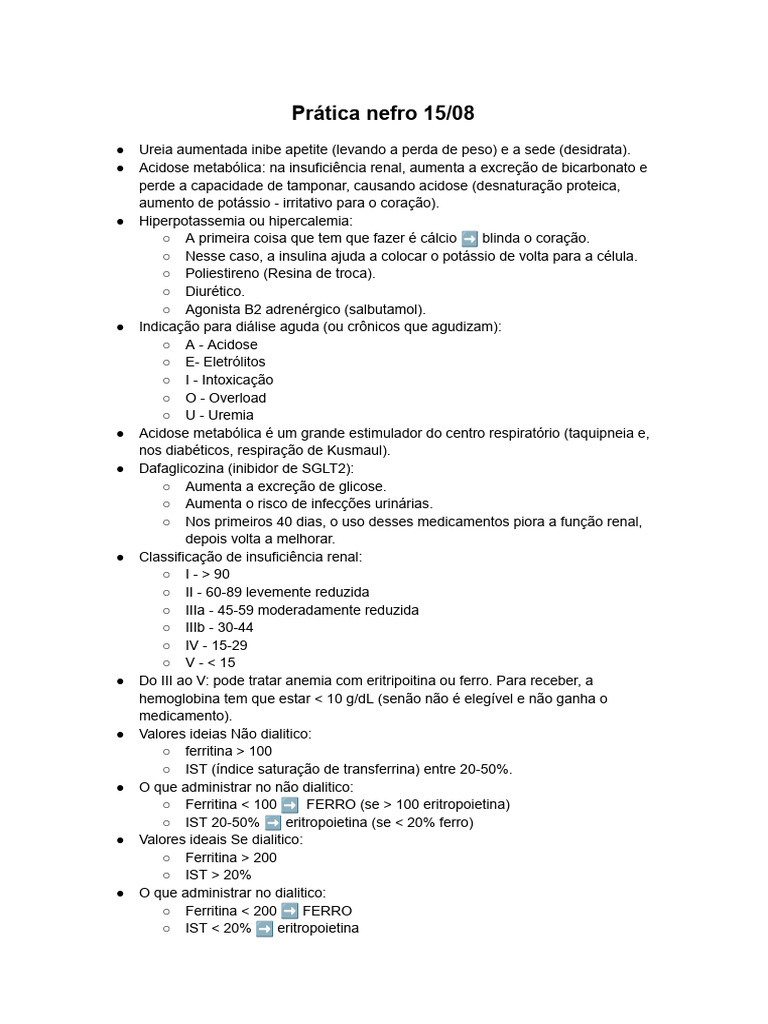 Prática Nefro II | PDF
