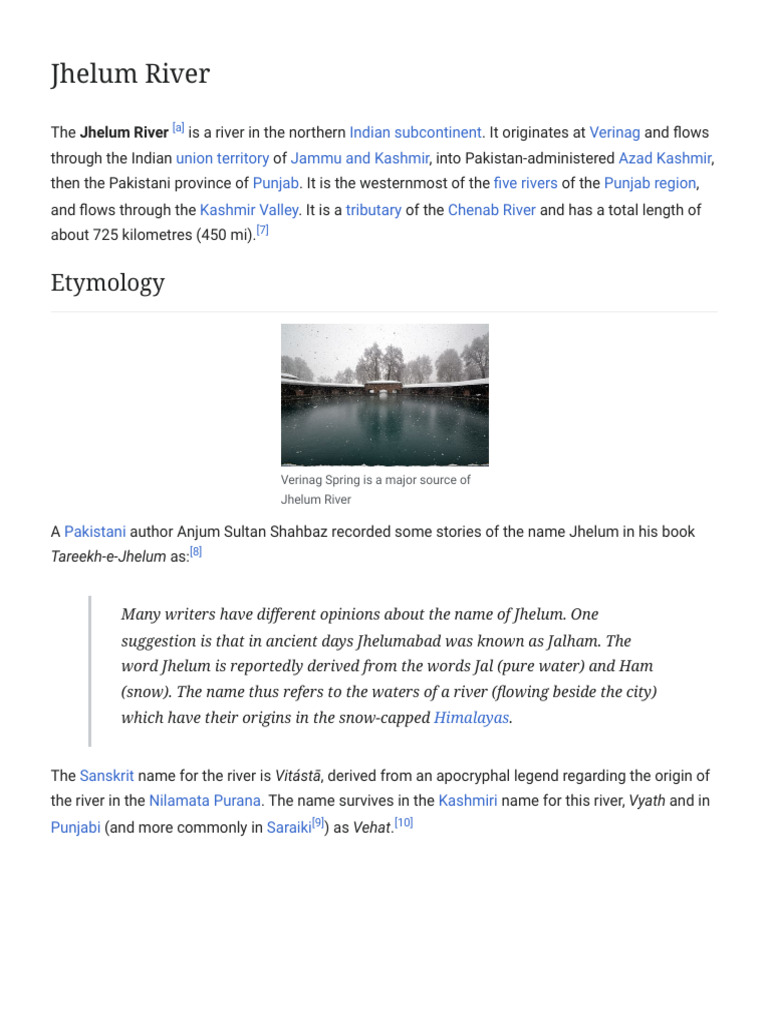 Jhelum River | PDF