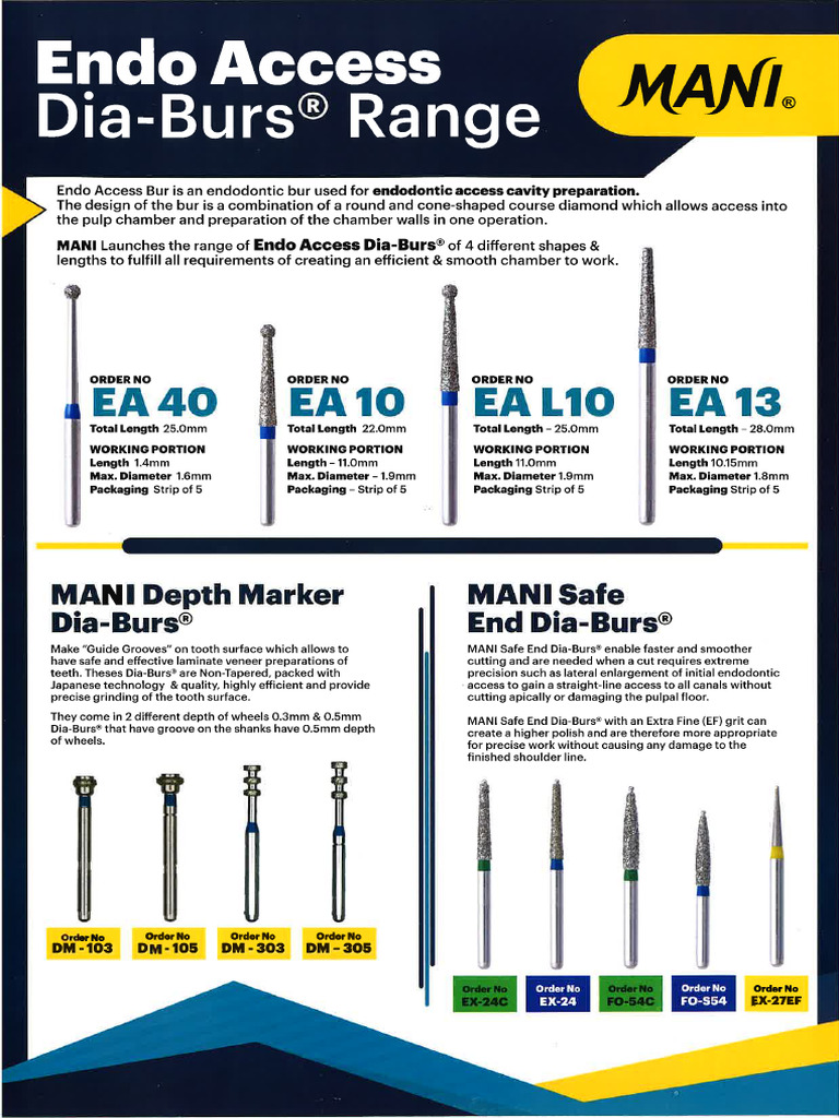 Endo Access Dia Burs Broucher | PDF