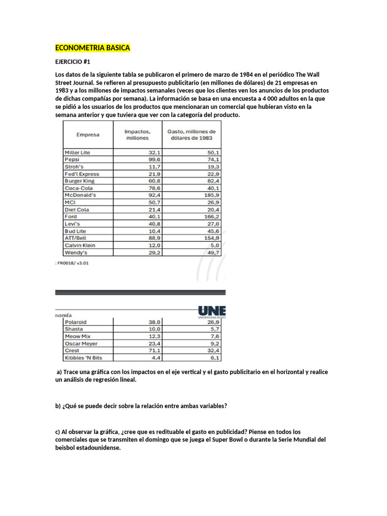Econometria Basica | PDF