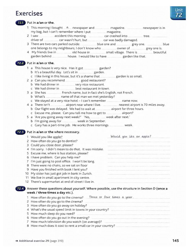Articles A:the Cambridge English Grammar in Use Intermediate | PDF