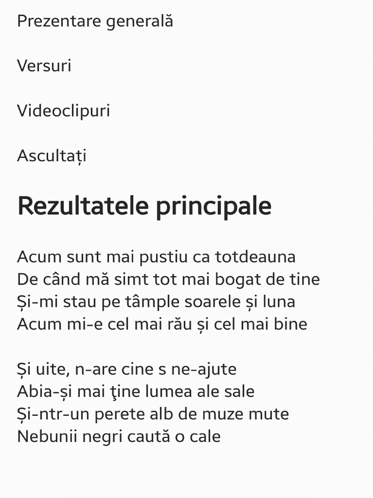 Nebun de Alb Versuri | PDF