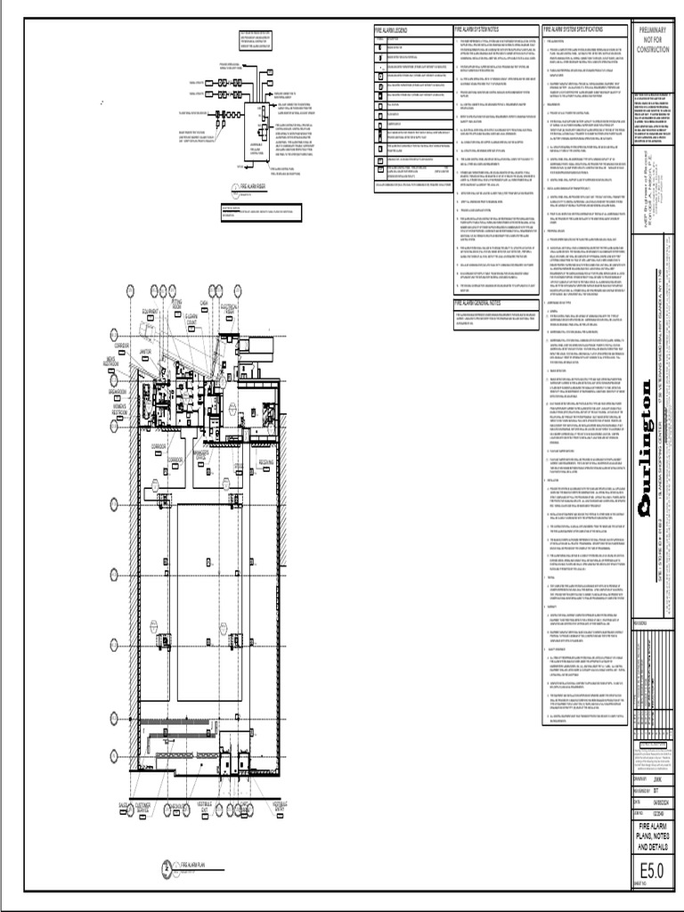 E-5.0 Fire Alarm Plans Notes and Details | PDF