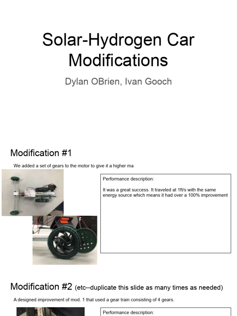 Solar-Hydrogen Car Modifications Example | PDF | Home & Garden | Computers
