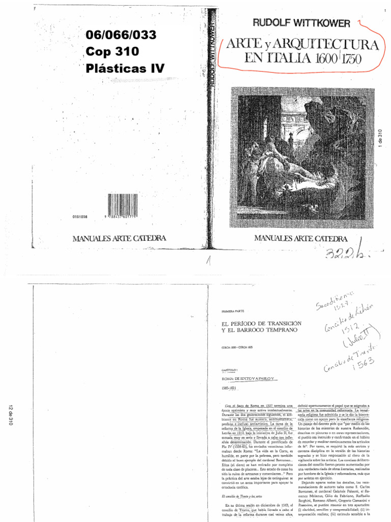 Rudolf Wittkower Arte y Arquitectura en Italia 1600 1750 PDF | PDF