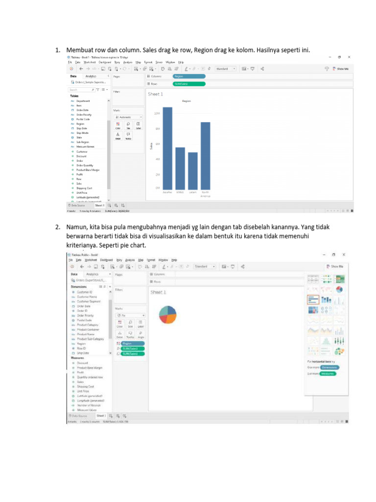 B. Membuat bar graph dan pie chart | PDF