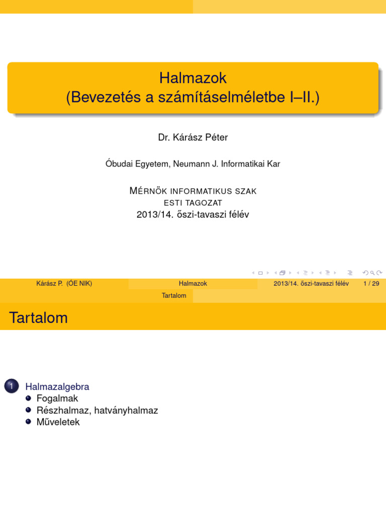 99 - Halmazok - II. Félévre | PDF