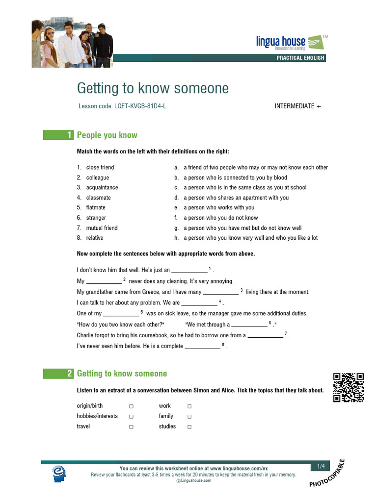 Getting To Know Someone | PDF