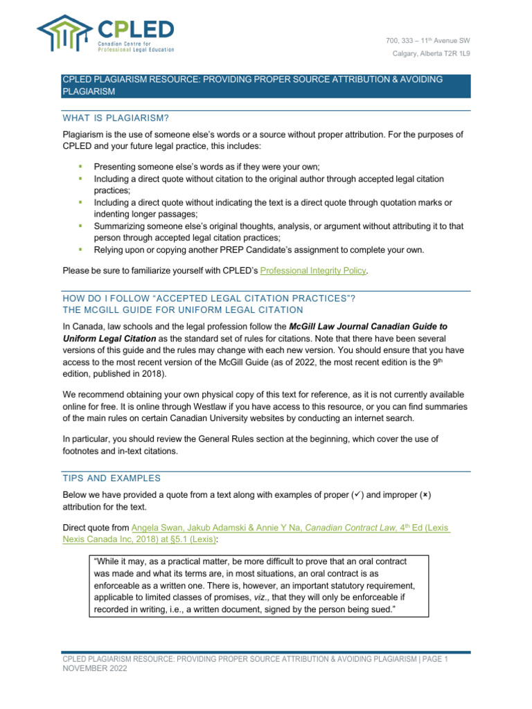 Citation & Plagiarism Resource - PREP | PDF