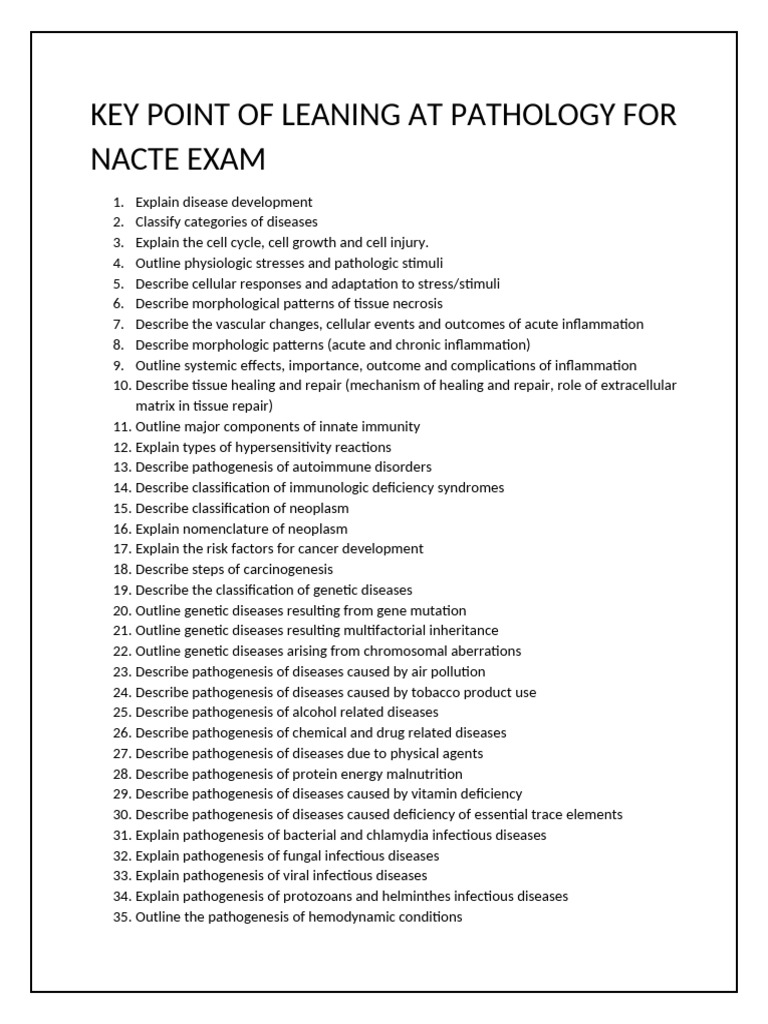 Pathology Key Question | PDF