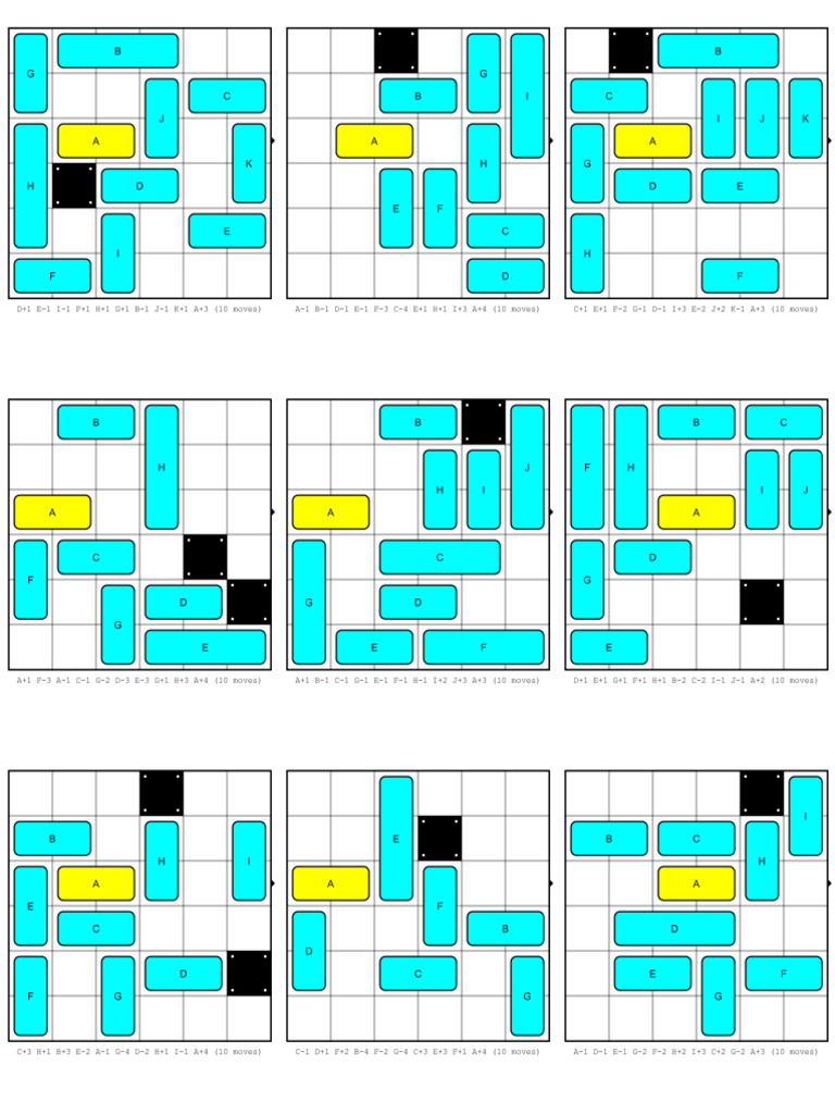 Hard Settups Rush Hour Board Game 6x6 | PDF