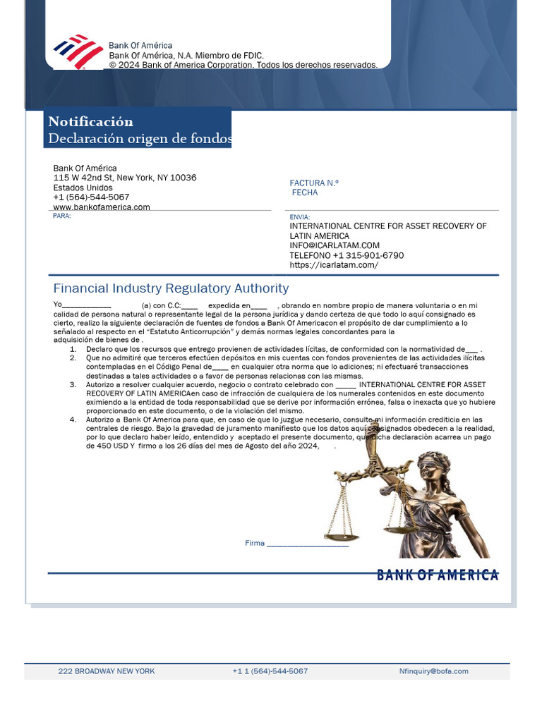 Declaracion de Origen de Fondos BRENDA ROXANA.. | PDF