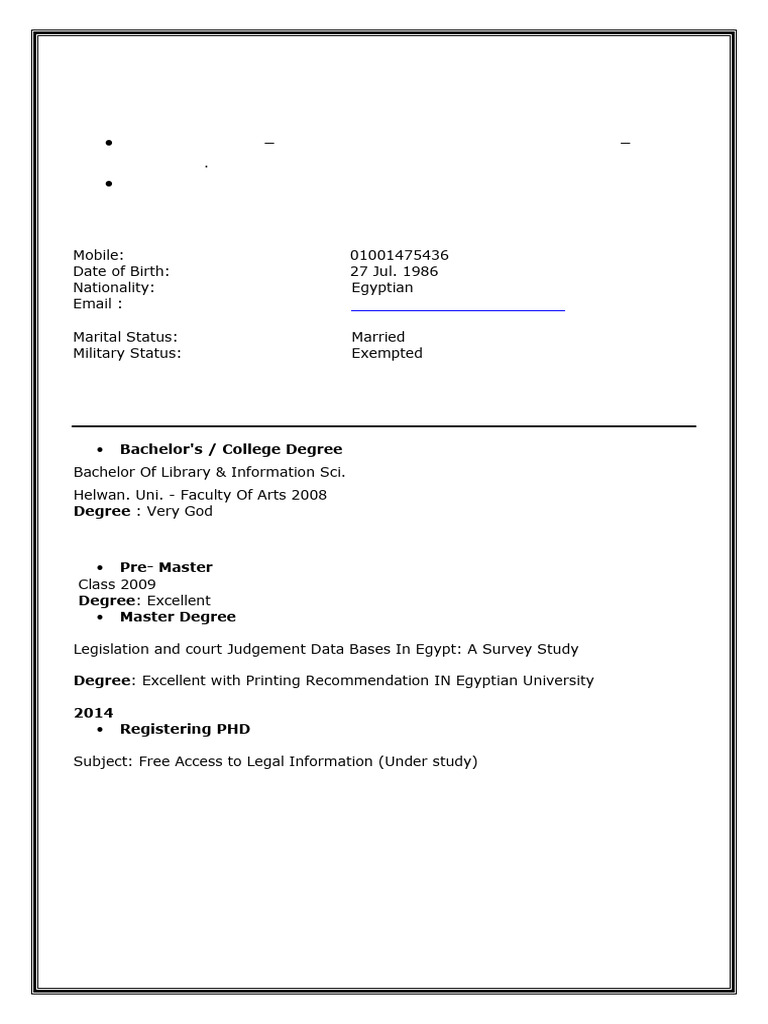 Ahmed Karem CV | PDF