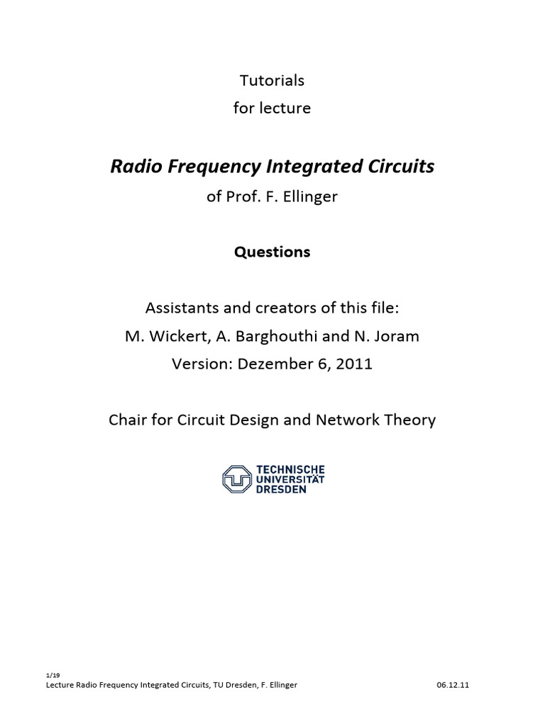 RFIC_Tutorials_Questions | PDF