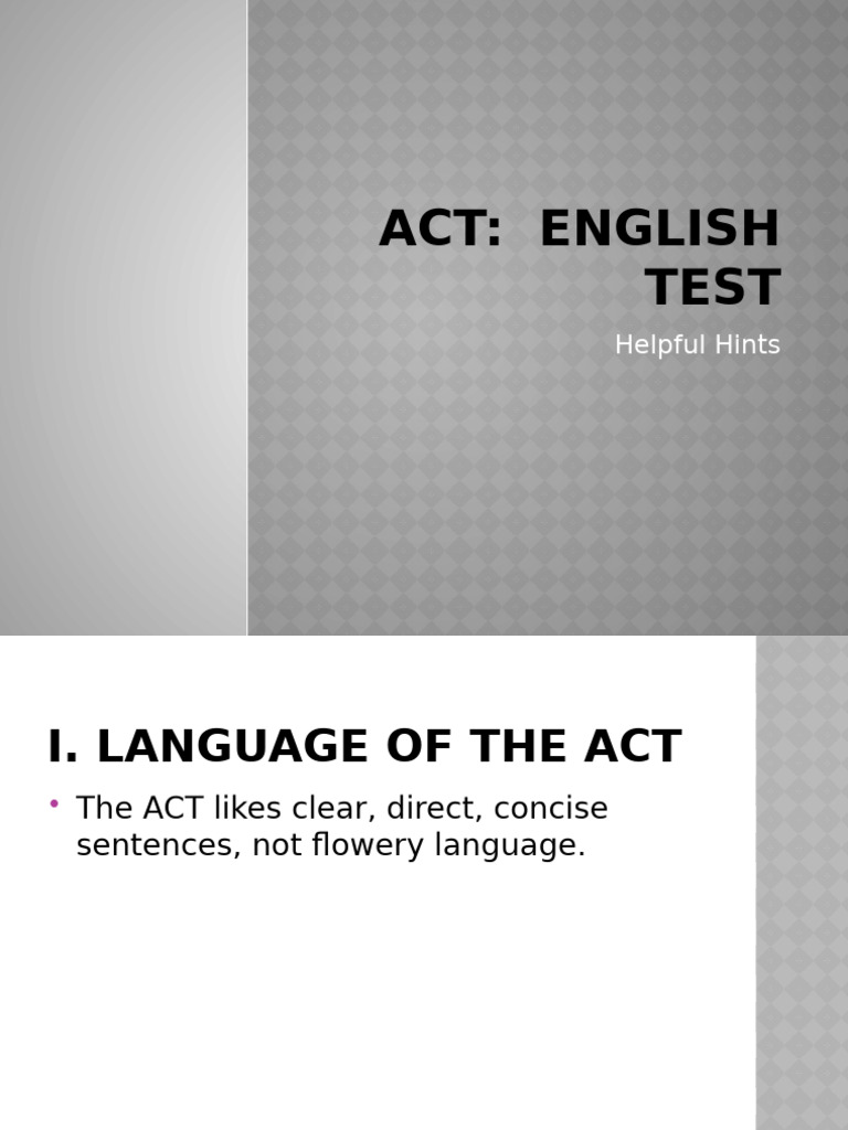 Act English Tips | PDF