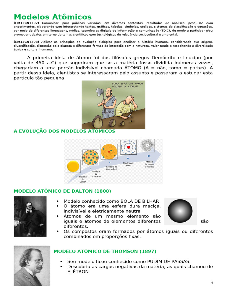 2 Modelos Atomicos e Atomistica | PDF