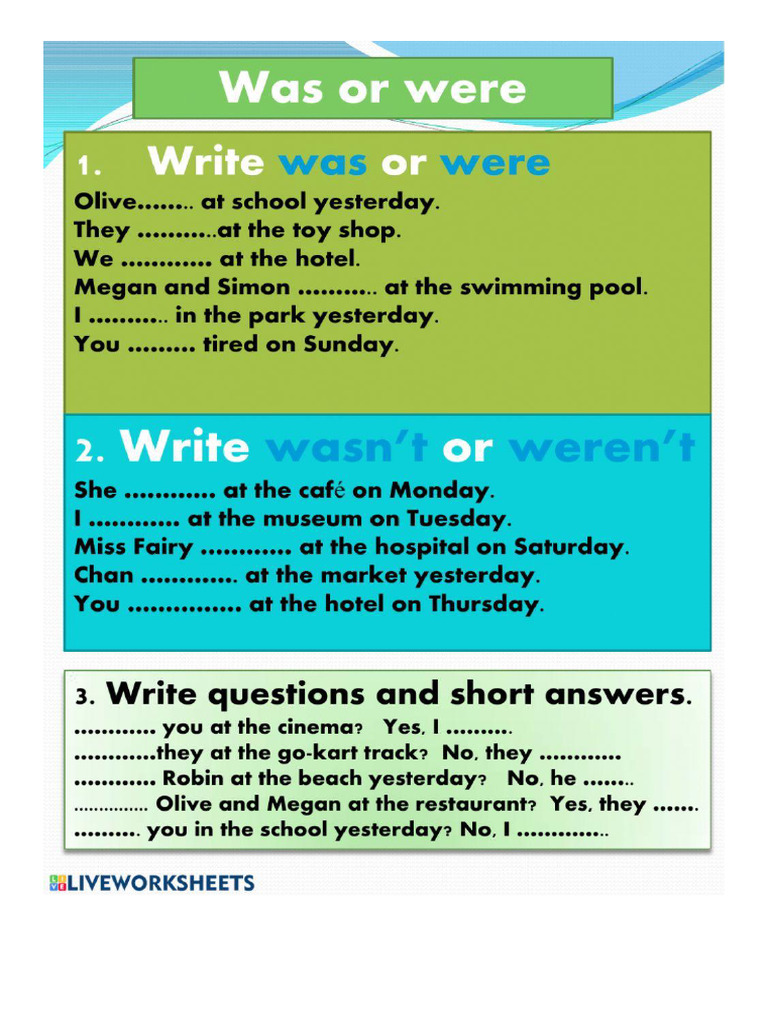 Was or Were LWS | PDF