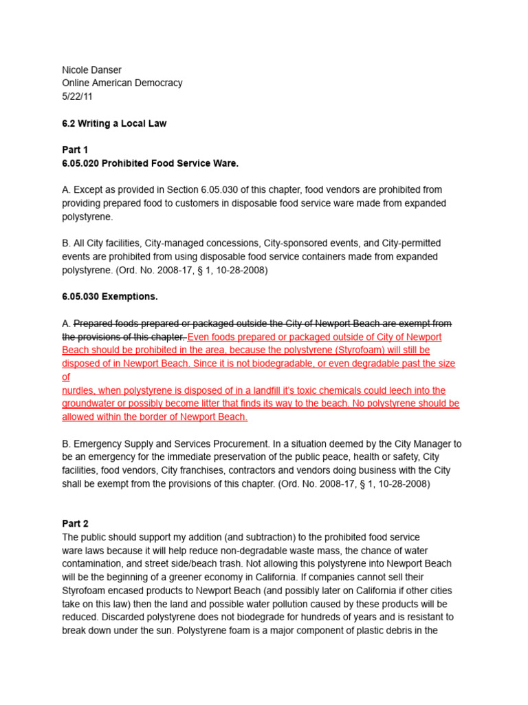 NMUSD Online Government Writing Initiative Example | PDF