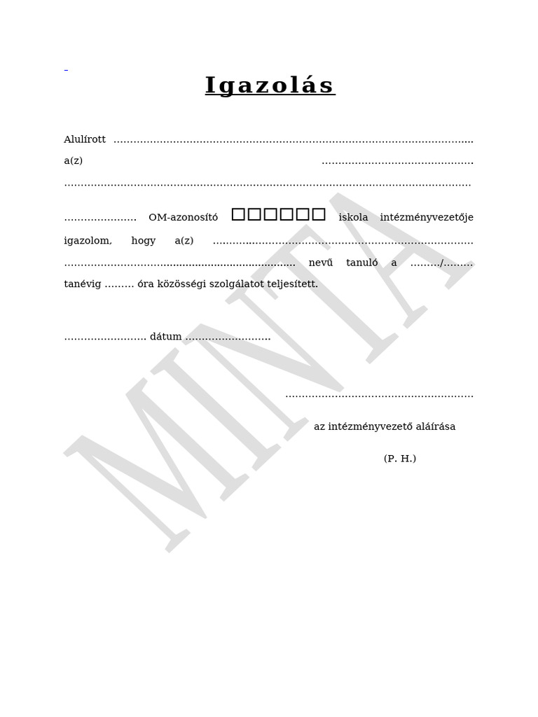 Igazolas Minta 2 | PDF